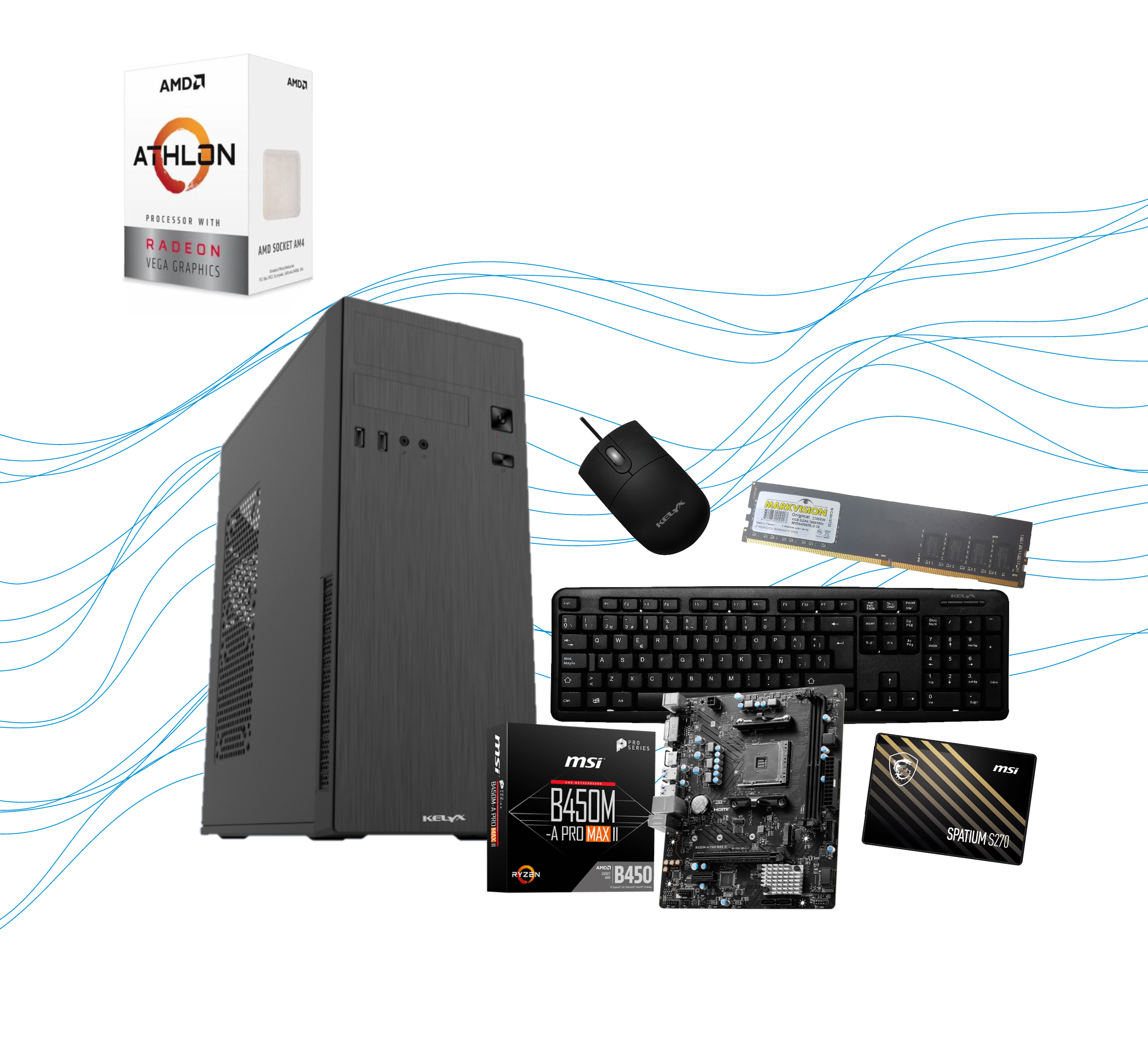 Pc Kelyx AMD Athlon 3000G 8G SSD 480Gb (MSI) – Arrichetta