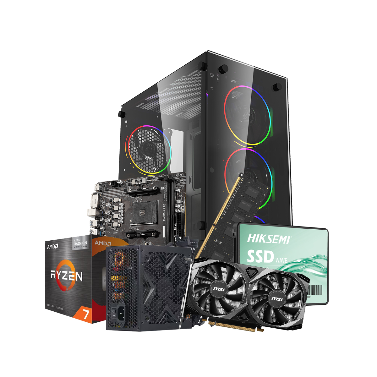 PC de Escritorio Gamer Raptor, AMD Ryzen 7-5700G, 16GB Ram, 480GB SSD ...